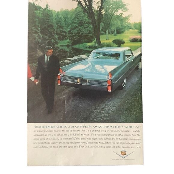 Cadillac | Accents | Vintage 963 Cadillac Whena Man Steps Away Ad ...
